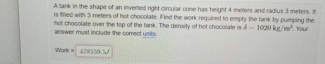 Solved A tank in the shape of an inverted right circular | Chegg.com