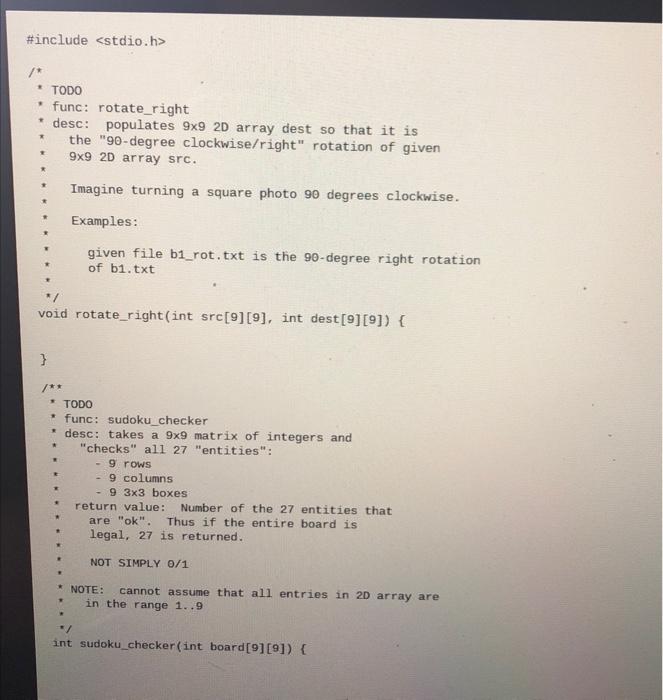 Solved \#include stdio. h TODO - func: rotate_right - | Chegg.com
