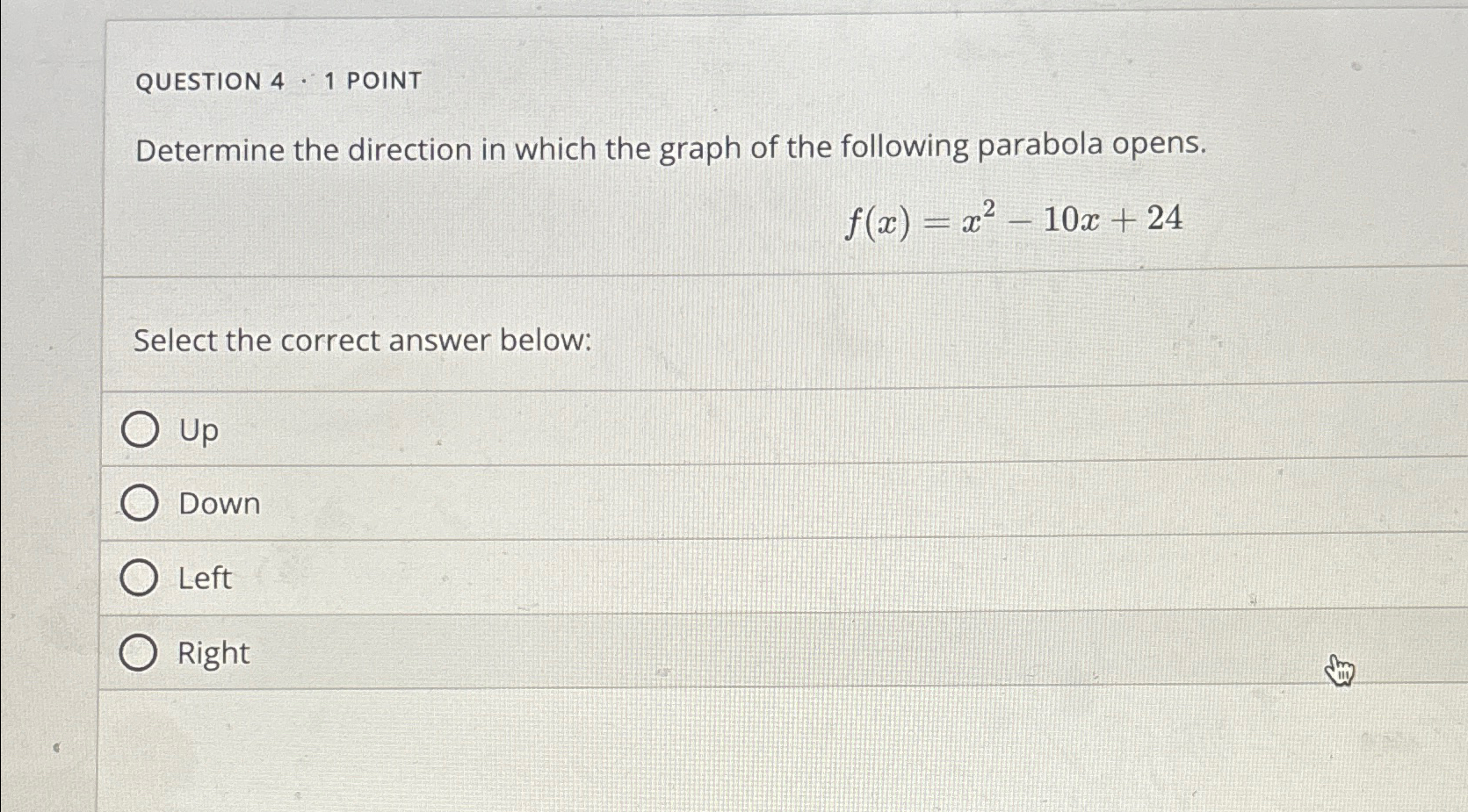 Solved QUESTION 4 - 1 ﻿POINTDetermine the direction in which | Chegg.com