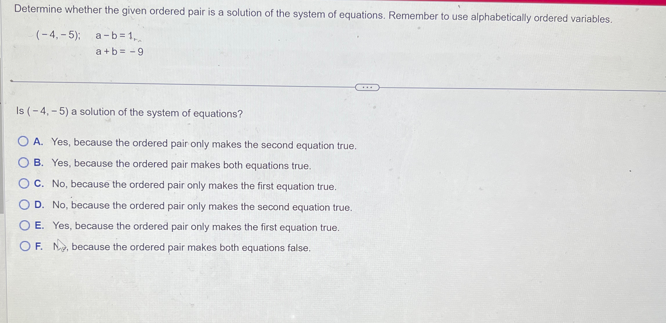 Solved Determine whether the given ordered pair is a | Chegg.com