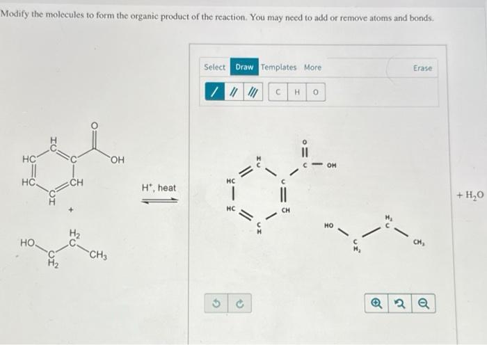 Solved Modify the molecules to form the organic product of | Chegg.com