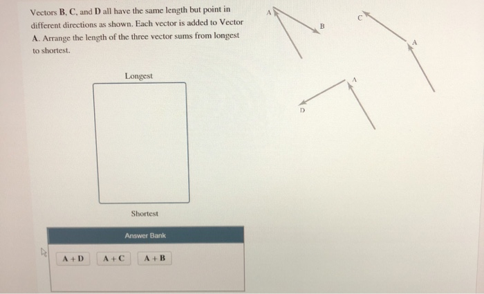 Solved Vectors B, C, and D all have the same length but | Chegg.com