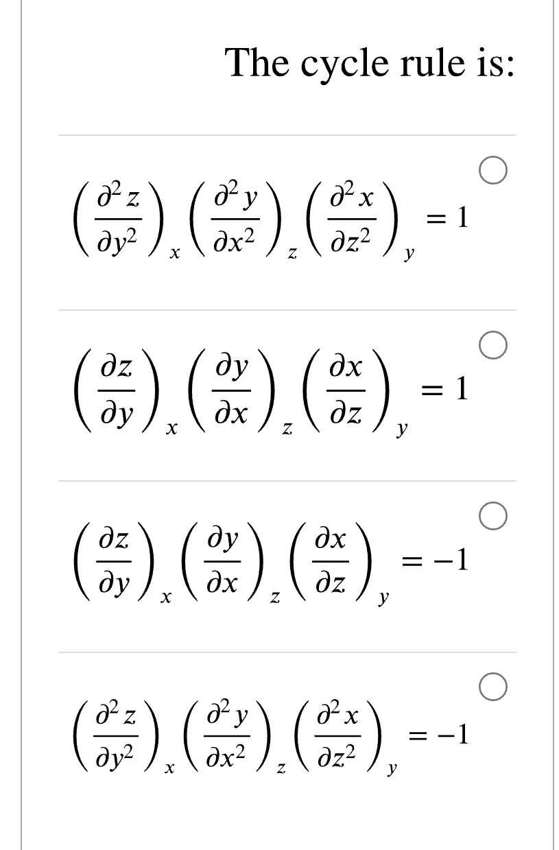 Solved The cycle rule is: = 1 () () (),- (+), (+) (2) - = 1 | Chegg.com
