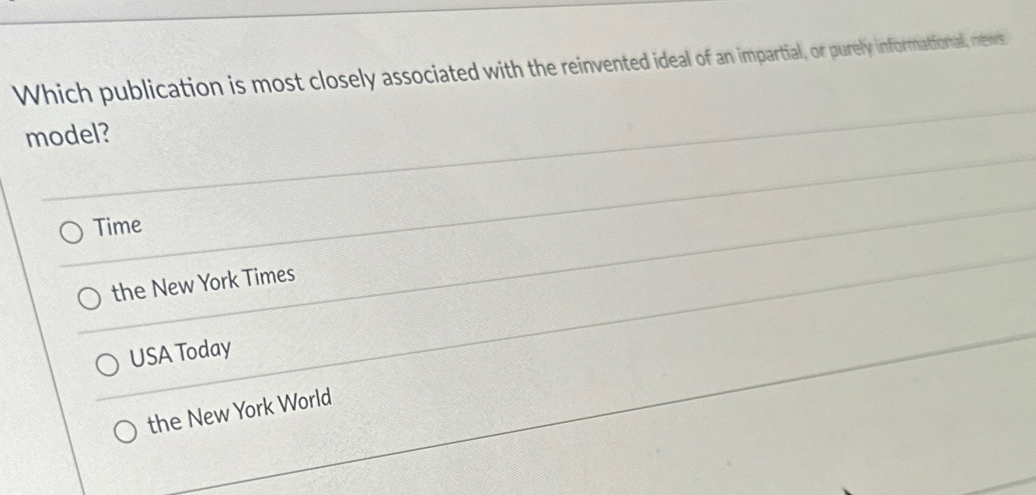 Solved Which publication is most closely associated with the | Chegg.com