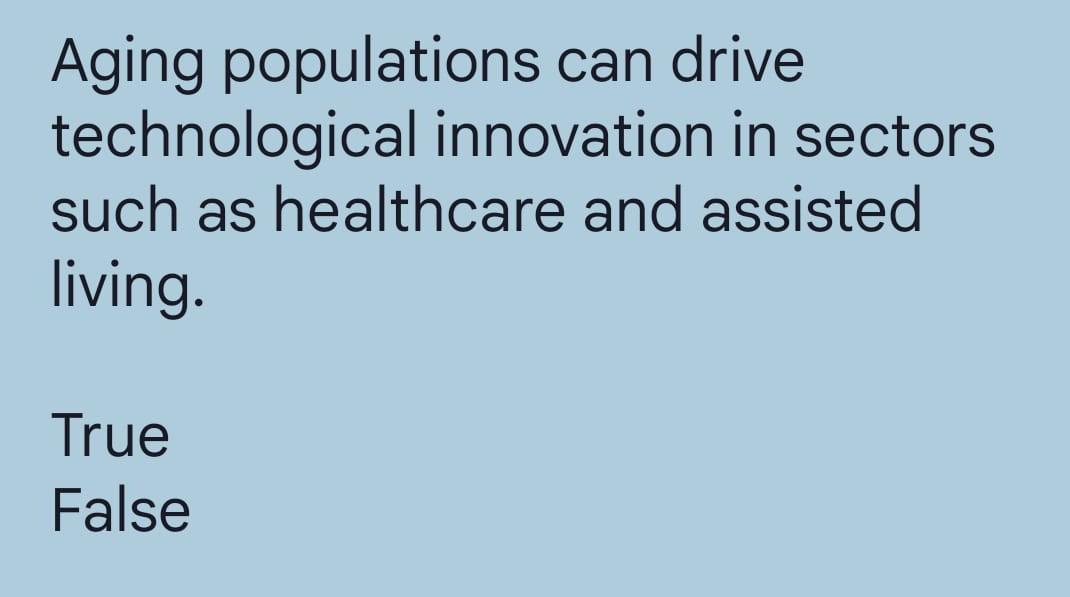 Solved Aging populations can drive technological innovation | Chegg.com