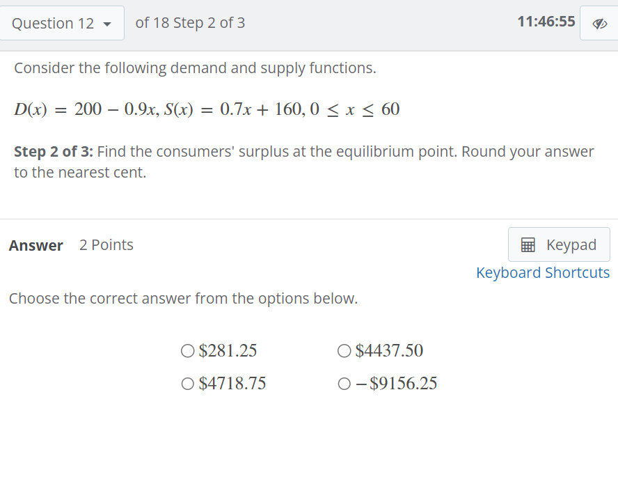 Solved Consider the following demand and supply functions. | Chegg.com