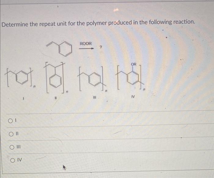 Solved Determine the repeat unit for the polymer produced in | Chegg.com
