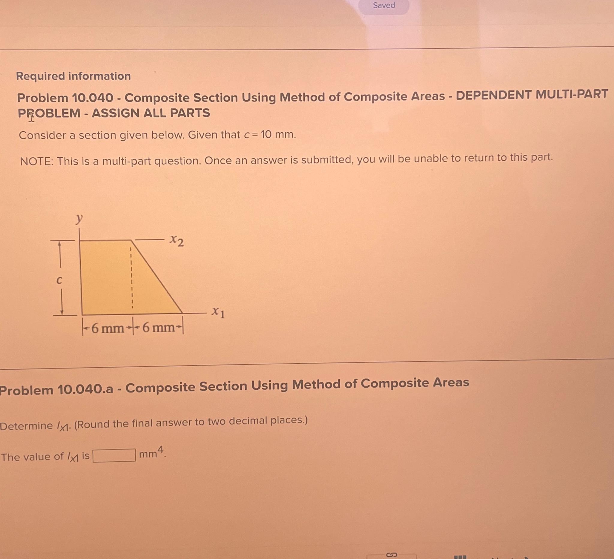 Solved SavedRequired informationProblem 10.040 - ﻿Composite | Chegg.com