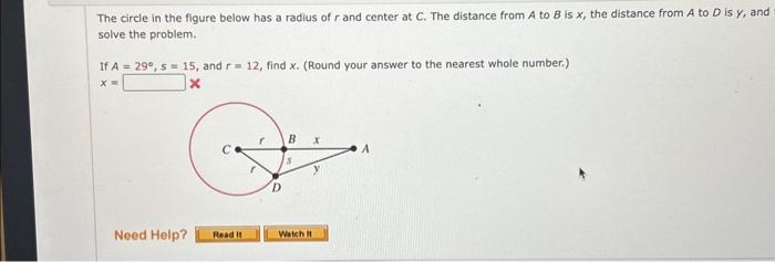 Solved The circle in the figure below has a radius of r and | Chegg.com