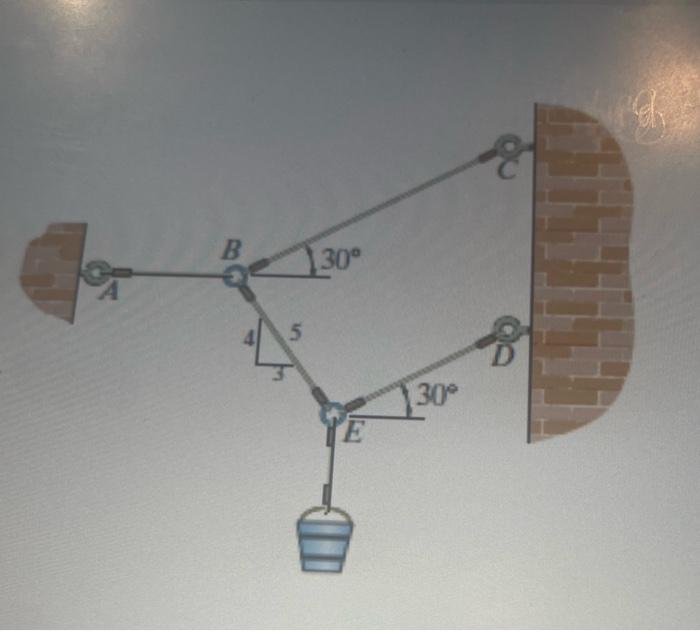 Solved If the bucket weighs 50lb, determine the tension | Chegg.com