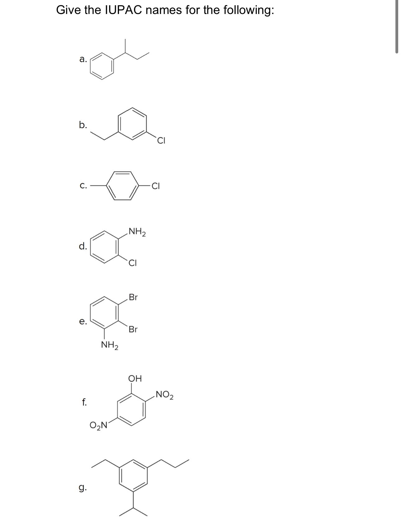 Solved Give the IUPAC names for the following. ANSWER ALL | Chegg.com
