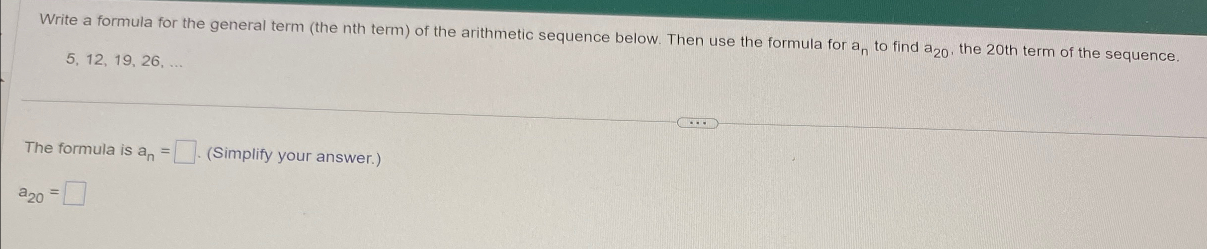 Solved Write a formula for the general term (the nth term) | Chegg.com