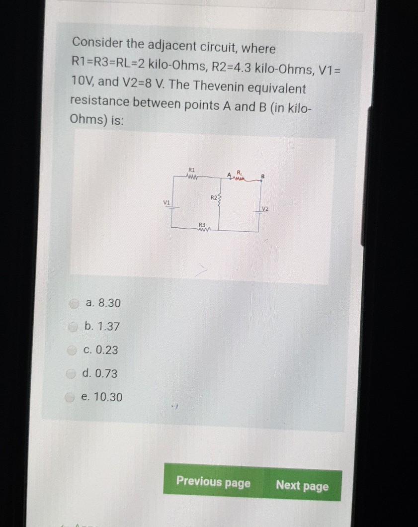 Solved Consider the adjacent circuit, where R1=R3=RL=2 | Chegg.com