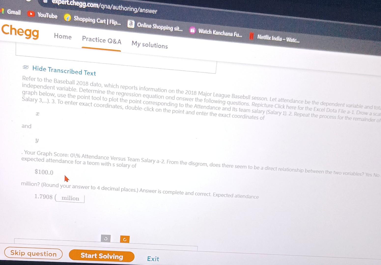 Hide Transcribed Text Refer to the Baseball 2018 | Chegg.com