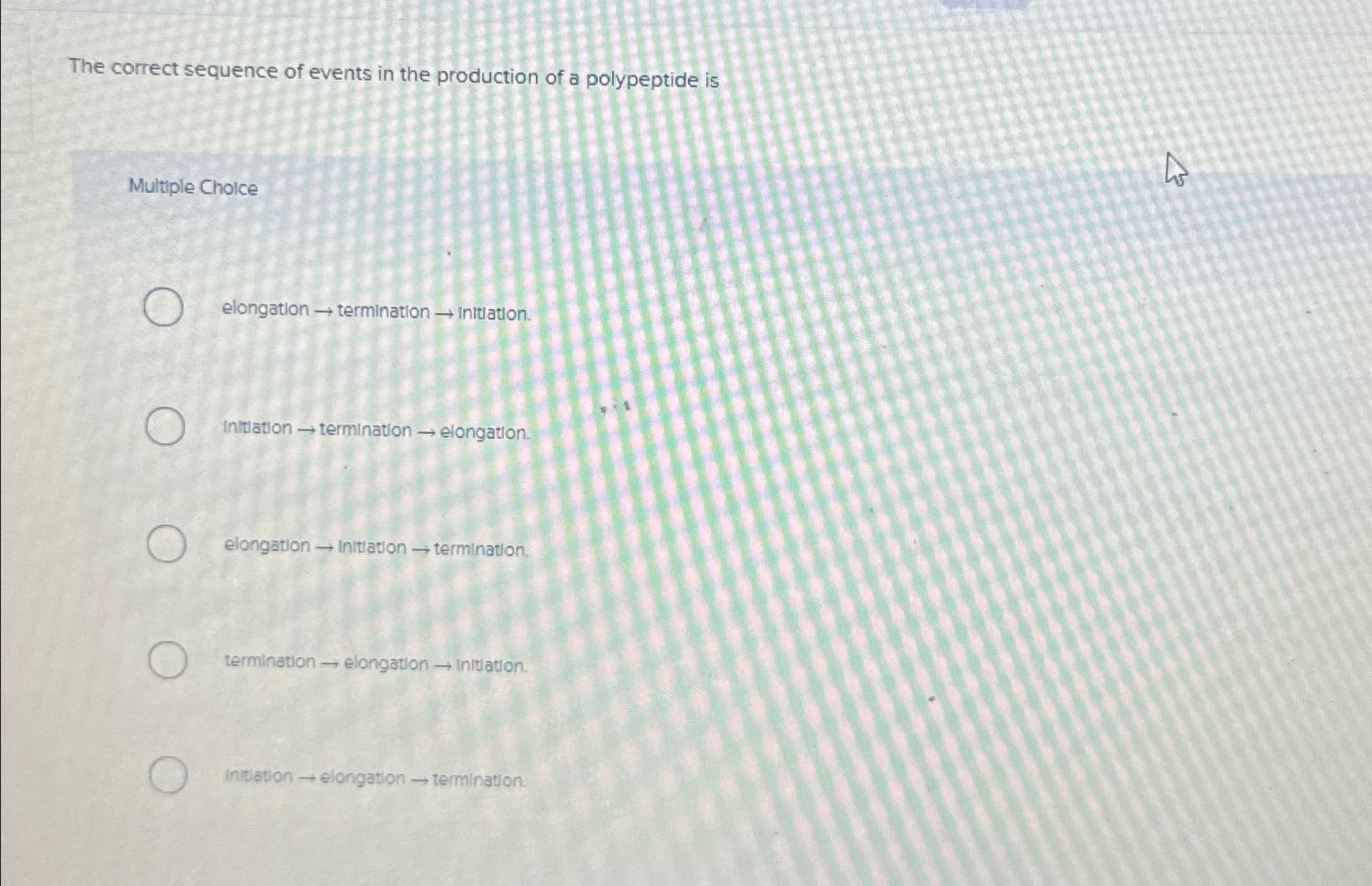 Solved The correct sequence of events in the production of a | Chegg.com