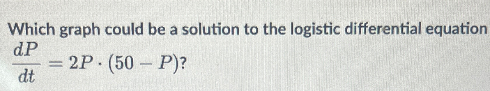 Solved Which graph could be a solution to the logistic | Chegg.com