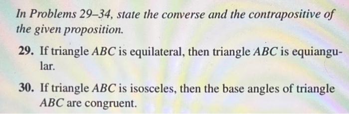 Solved State the converse and the contrapositive of the | Chegg.com