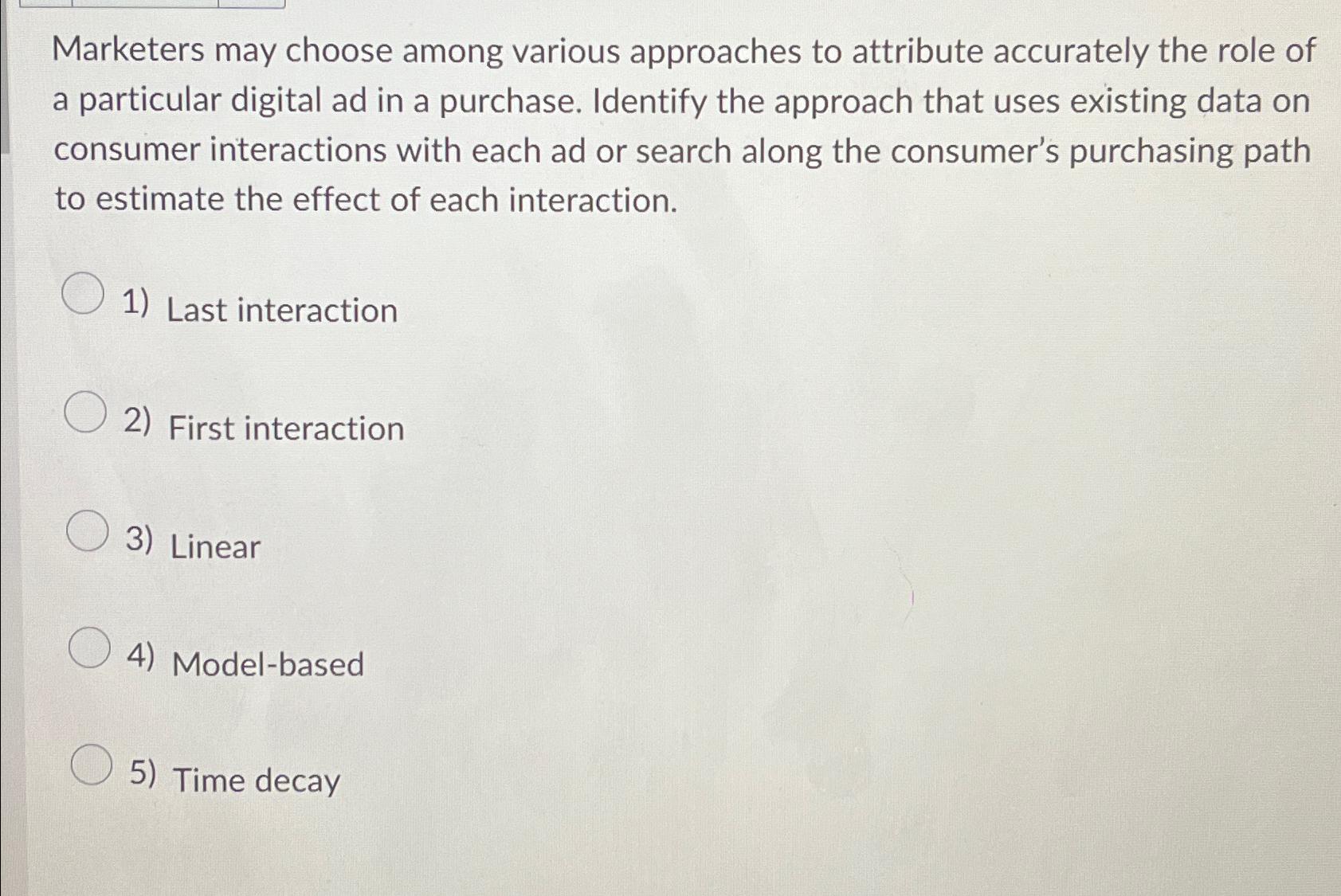 Solved Marketers may choose among various approaches to | Chegg.com