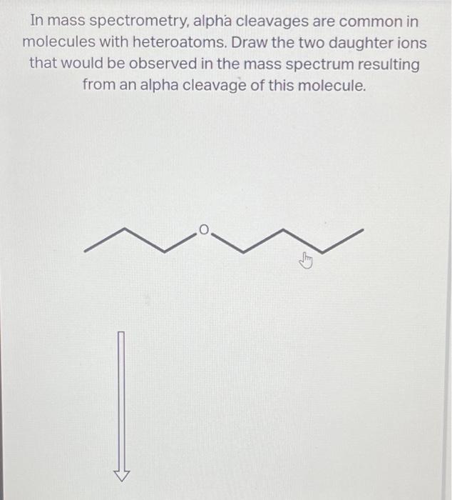 Solved In mass spectrometry, alphà cleavages are common in | Chegg.com