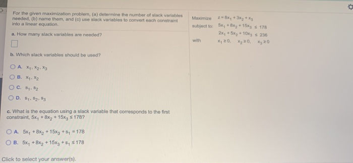 Solved For the given maximization problem, (a) determine the | Chegg.com