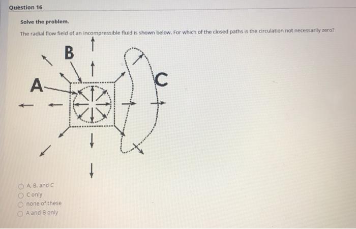 Solved Question 16 Solve the problem. The radial flow field | Chegg.com