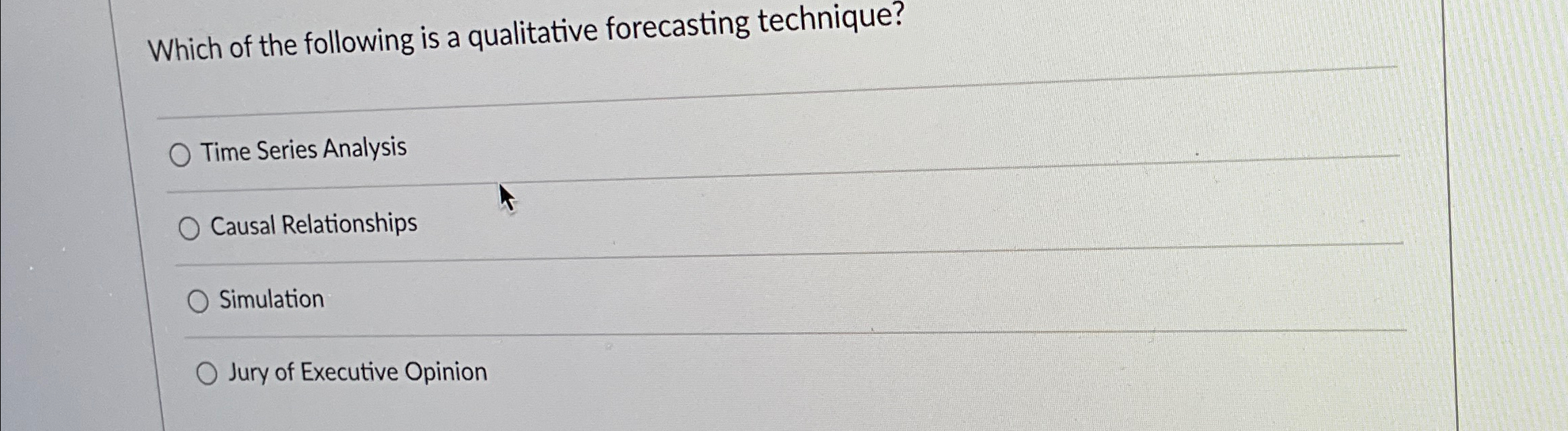 Solved Which of the following is a qualitative forecasting | Chegg.com