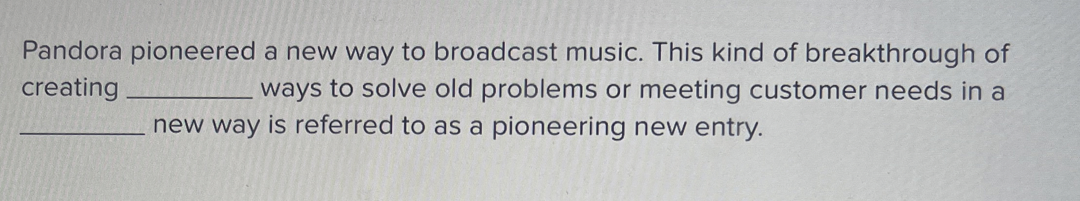 Solved Pandora pioneered a new way to broadcast music. This | Chegg.com