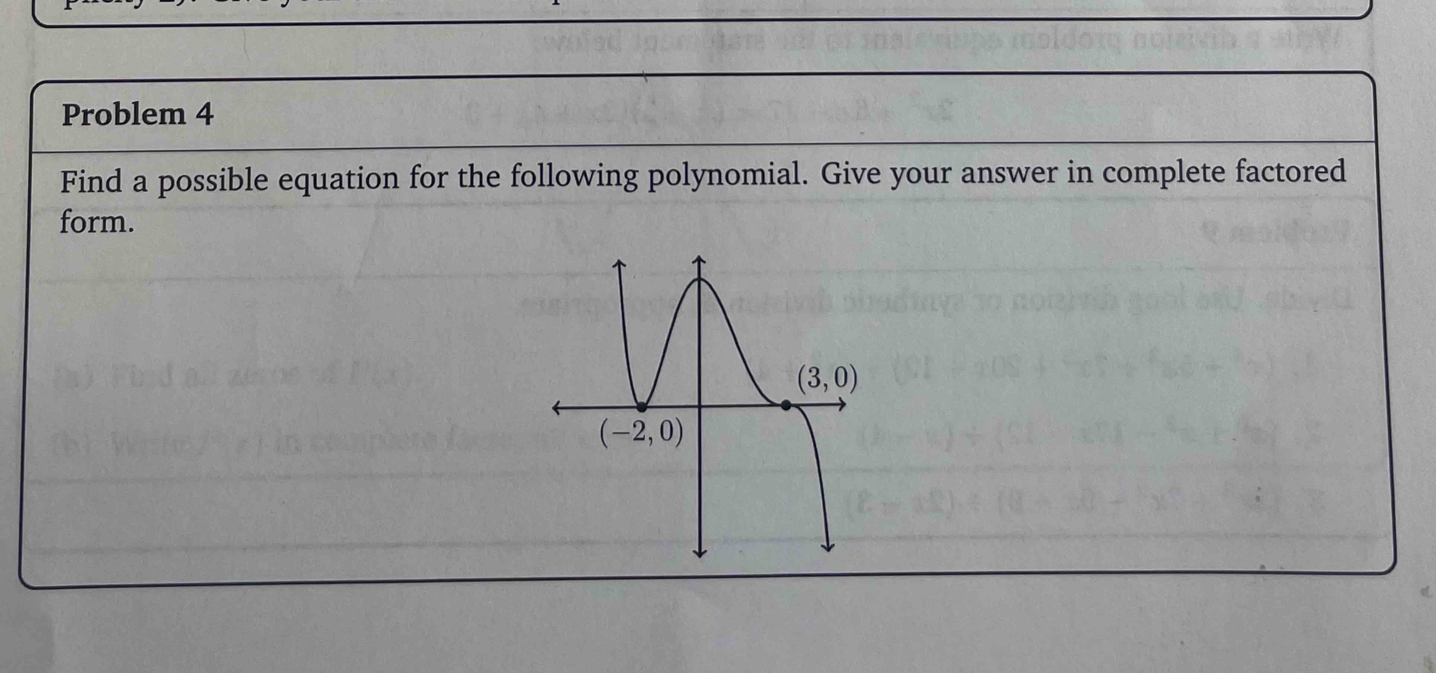 Solved Problem 4Find a possible equation for the following | Chegg.com Solved Problem 4Find a possible equation for the following | Chegg.com