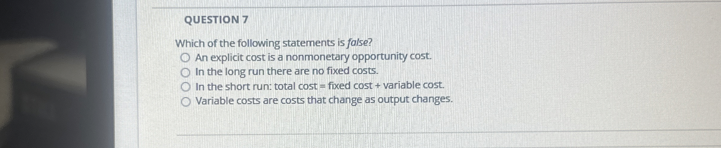 Solved QUESTION 7Which of the following statements is | Chegg.com