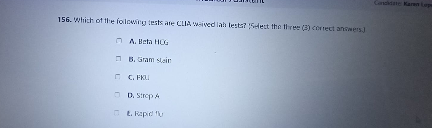 Solved Which of the following tests are CLIA waived lab | Chegg.com