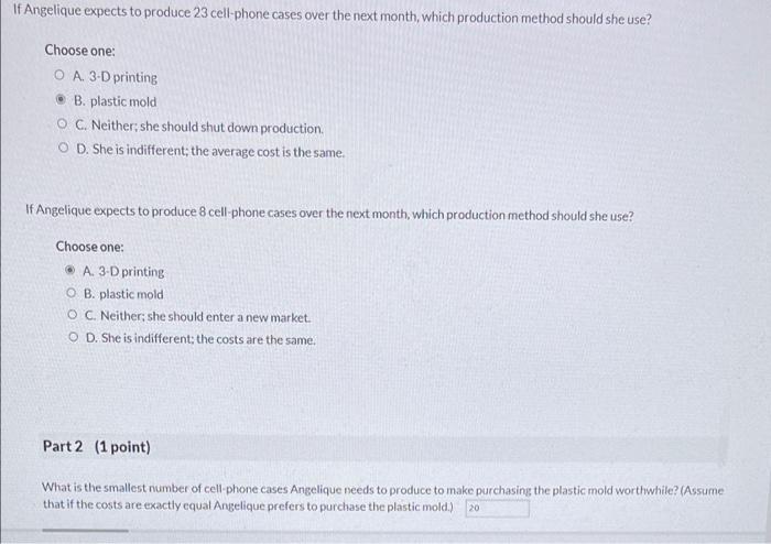 Solved 06 Question (3 points) See page 400 Angelique runs a | Chegg.com