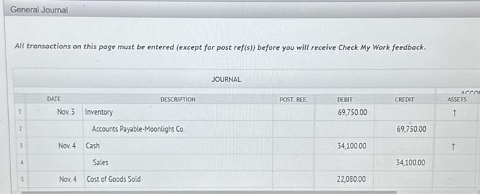 Solved All transactions on this page must be entered (except | Chegg.com