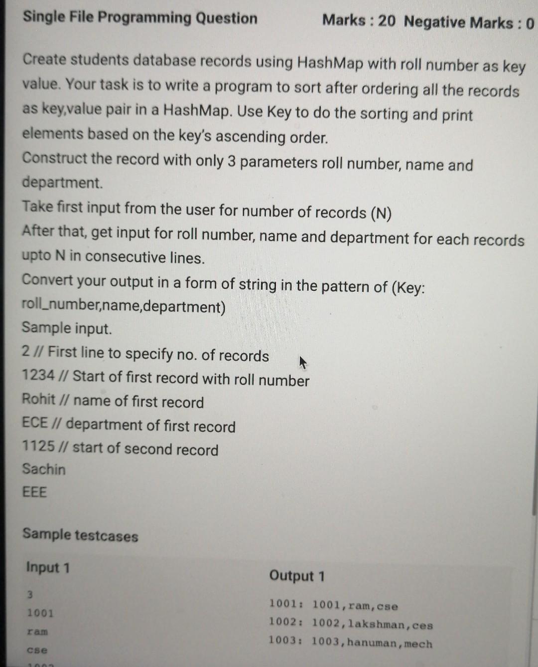 Solved Single File Programming Question Marks : 20 Negative | Chegg.com