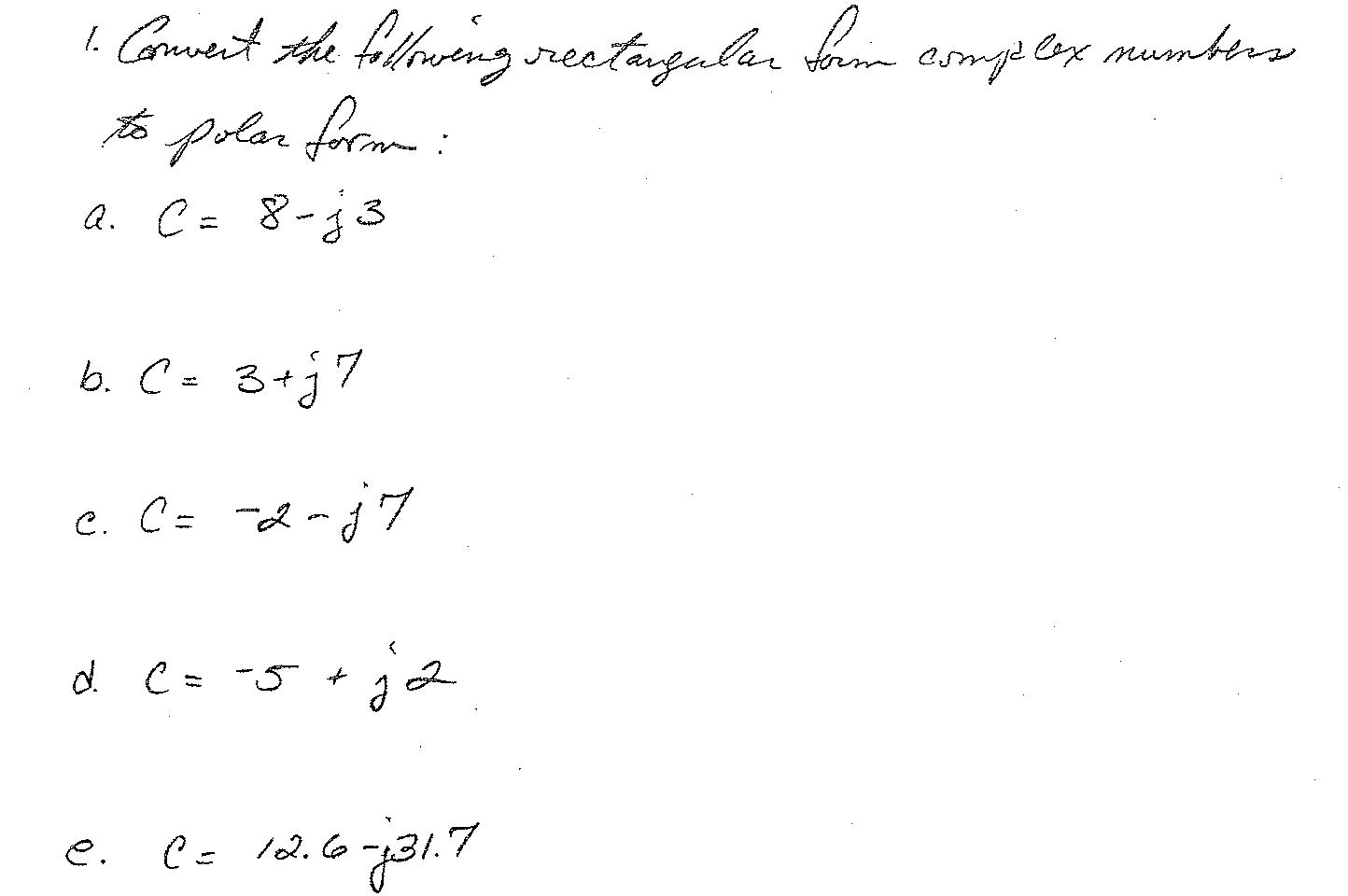 Solved Convert the following rectangular form complex | Chegg.com