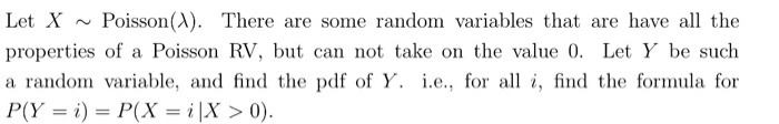 Solved Let X ~ Poisson(A). There are some random variables | Chegg.com