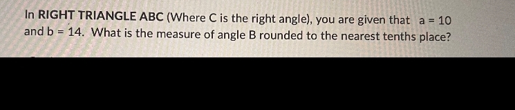 Solved In RIGHT TRIANGLE ABC (Where C ﻿is the right angle), | Chegg.com