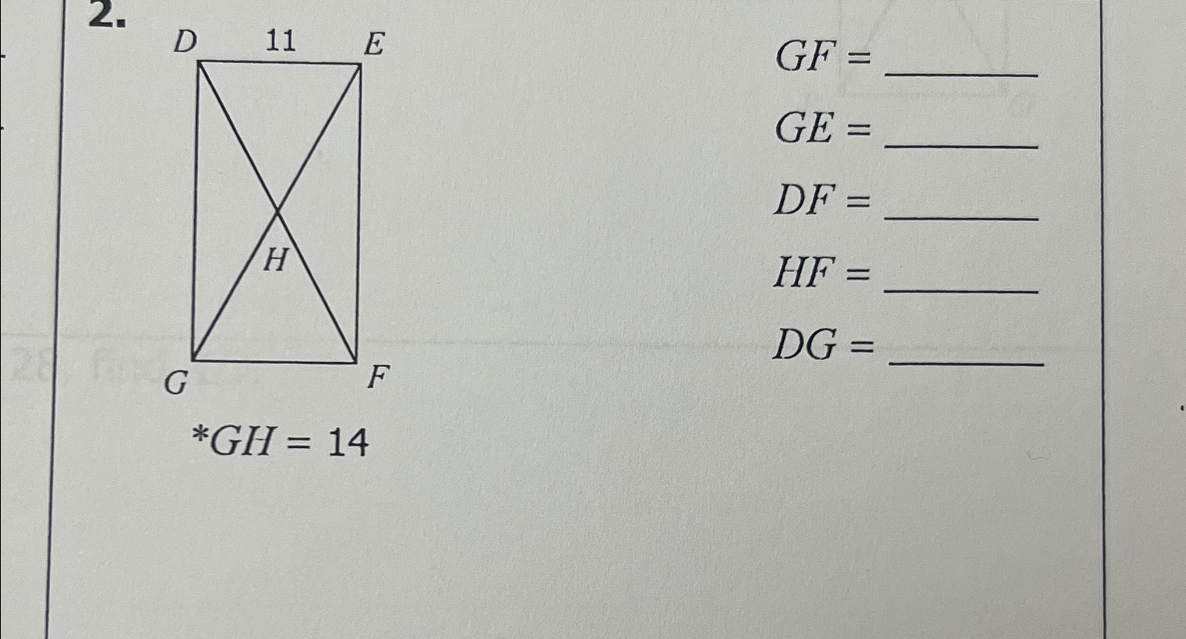 Solved GF=GE=DF=HF=DG=**GH=14 | Chegg.com