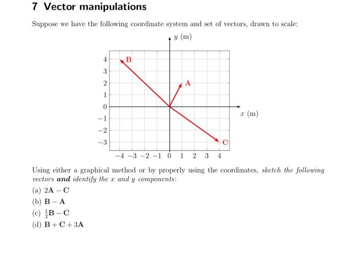 Solved 7 Vector manipulations Suppose we have the following | Chegg.com