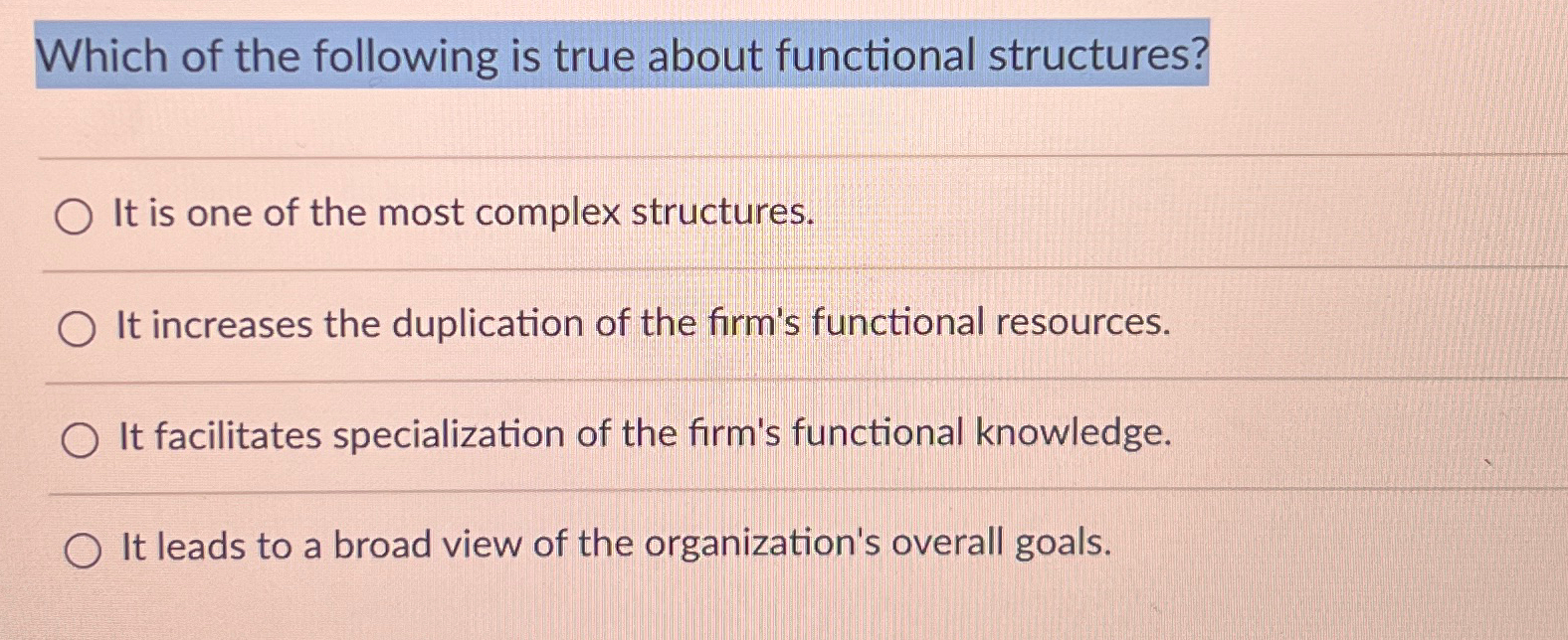 Solved Which of the following is true about functional | Chegg.com