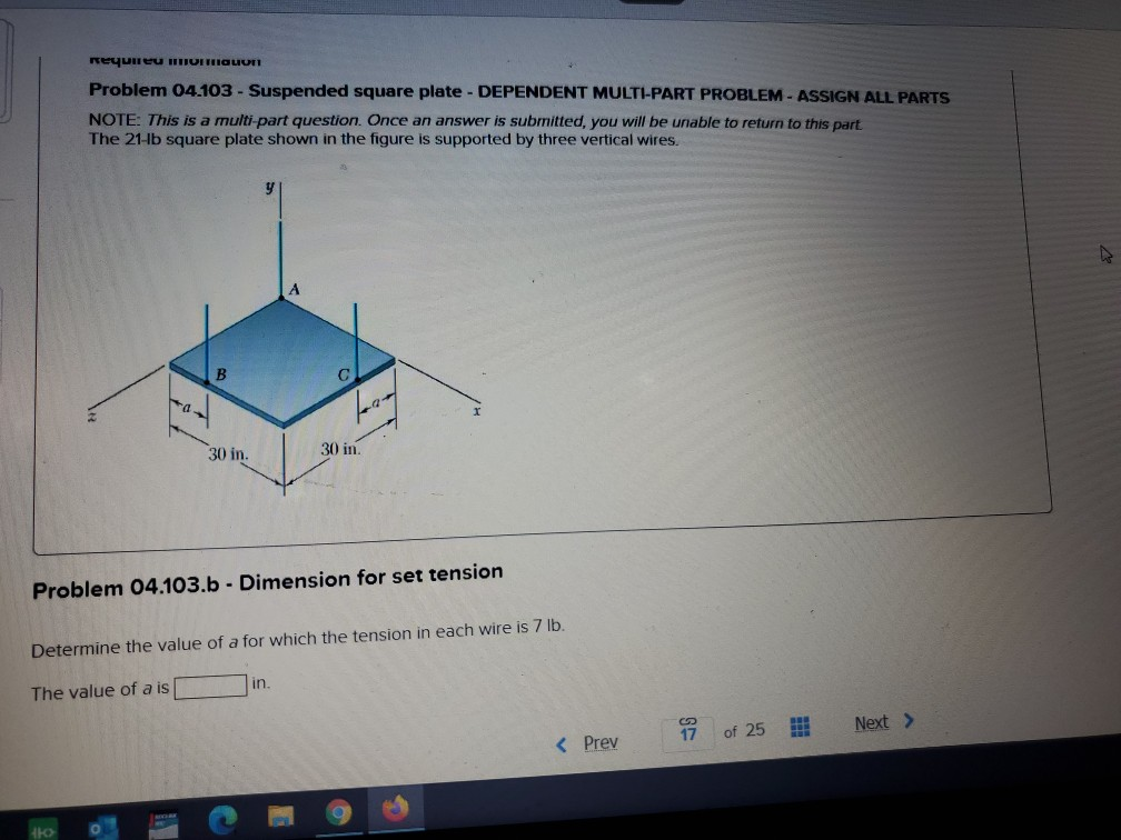 Solved requireu IONIQUOT Problem 04.103 - Suspended square | Chegg.com