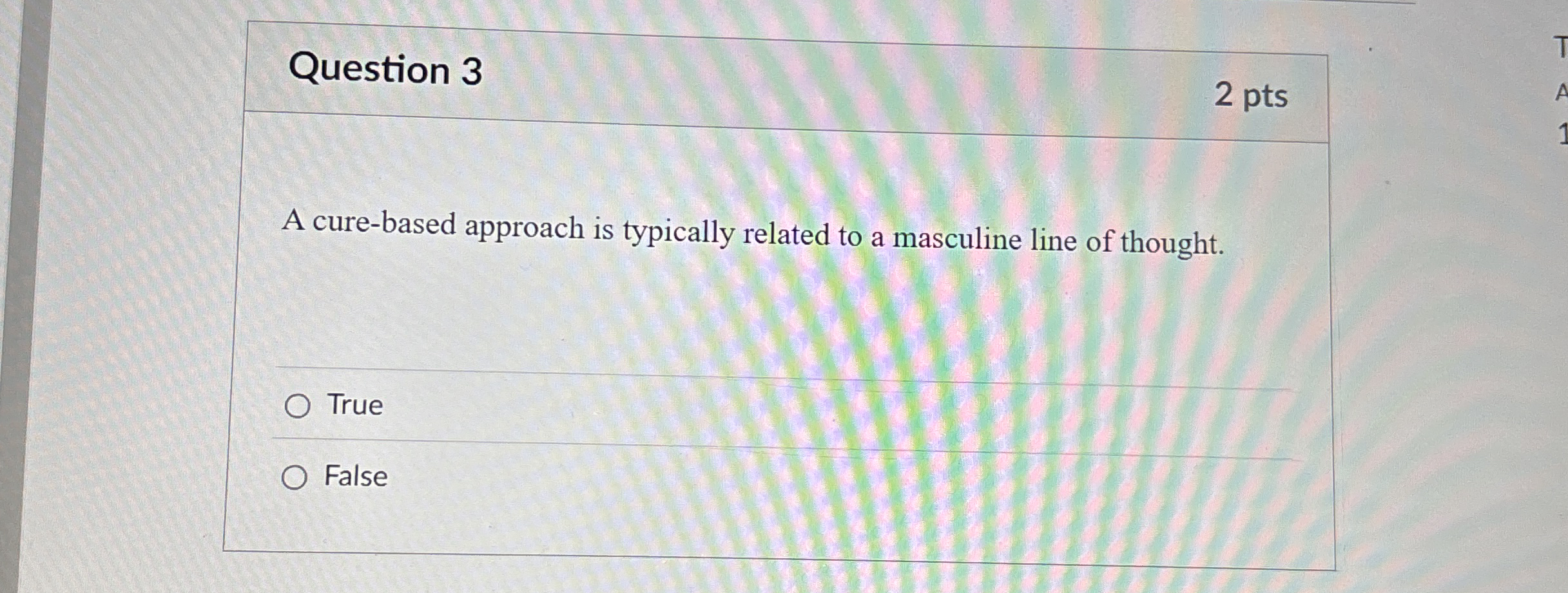 Solved Question 32 ﻿ptsA cure-based approach is typically | Chegg.com