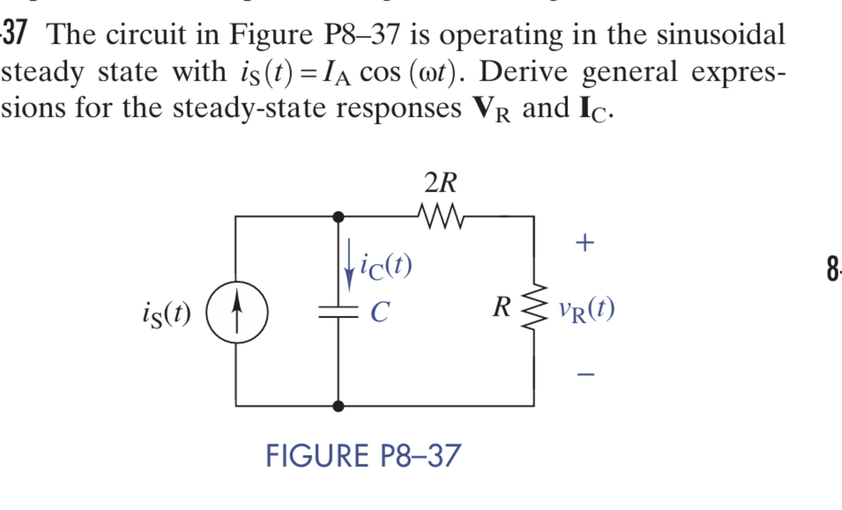 Solved 37 ﻿The circuit in ﻿Figure P8-37 is ﻿operating in | Chegg.com