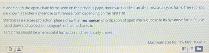 Solved In addition to the open-chain forms seen on the | Chegg.com