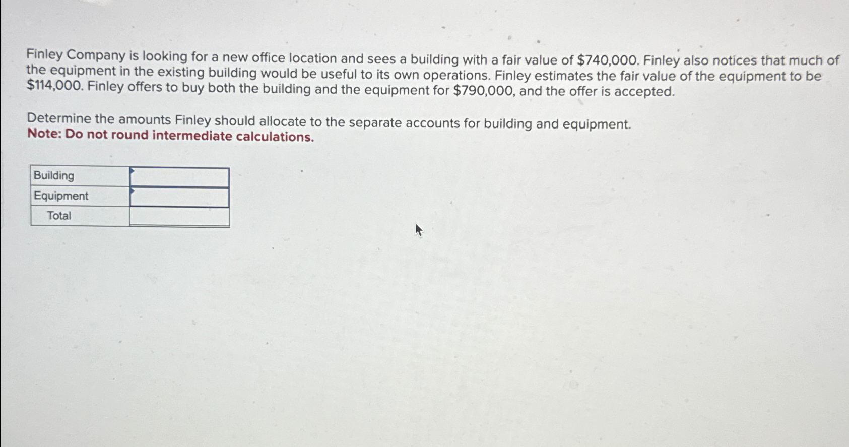 Solved Finley Company is looking for a new office location | Chegg.com