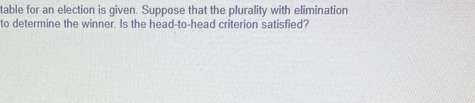 Solved table for an election is given. Suppose that the | Chegg.com