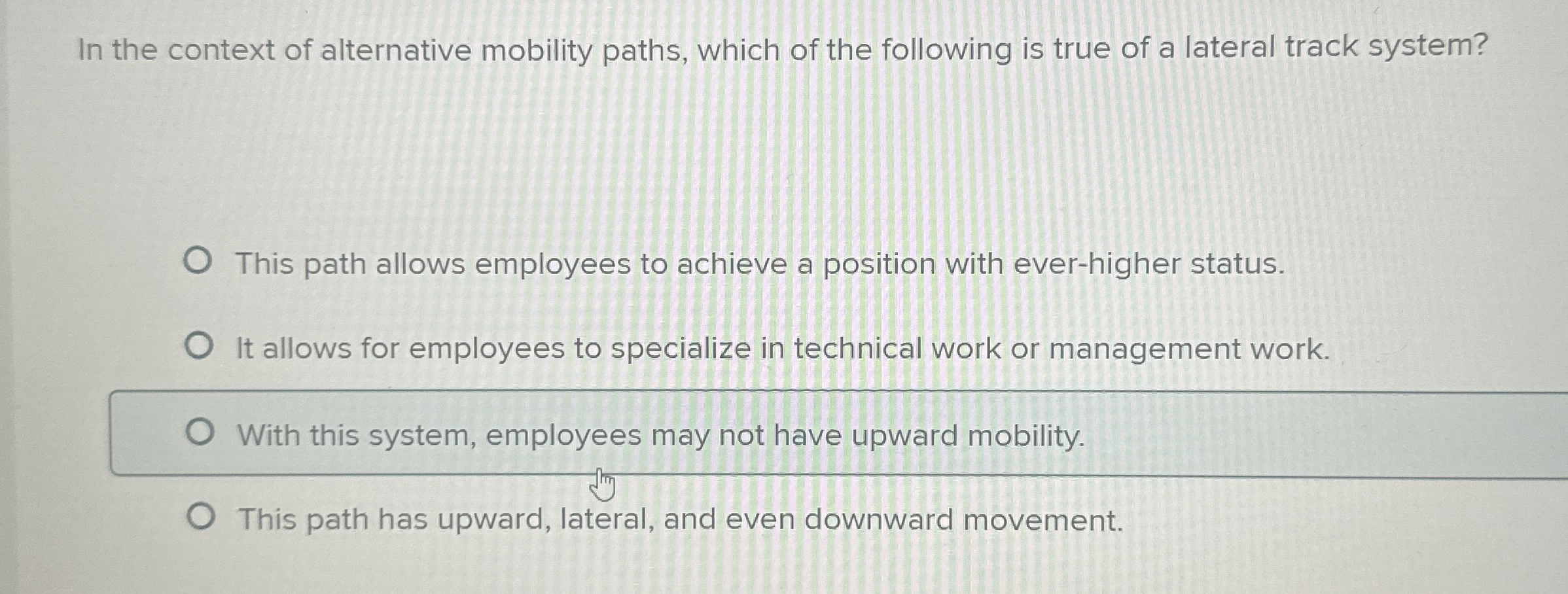 Solved In the context of alternative mobility paths, which | Chegg.com