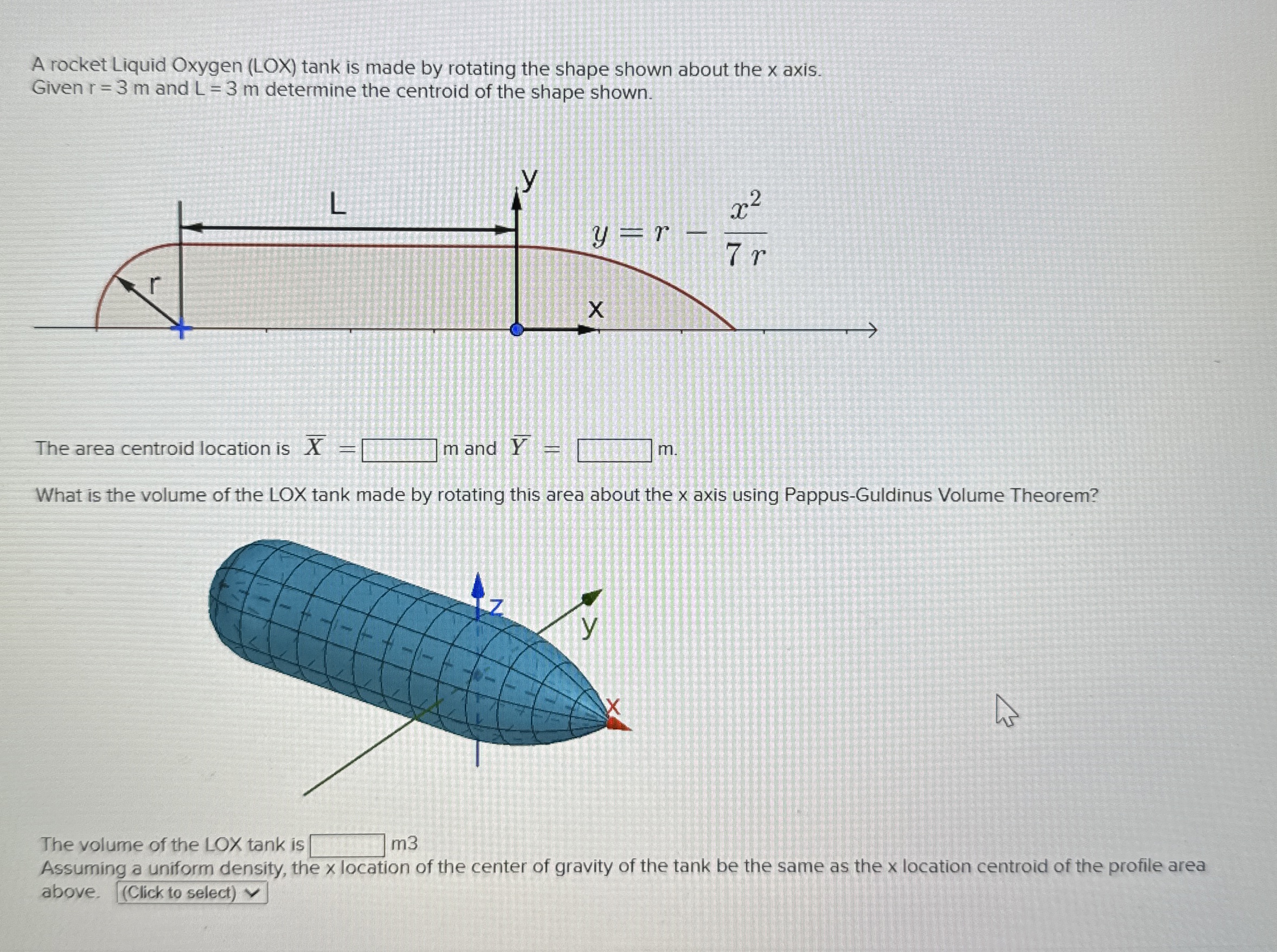 Solved A rocket Liquid Oxygen (LOX) ﻿tank is made by | Chegg.com