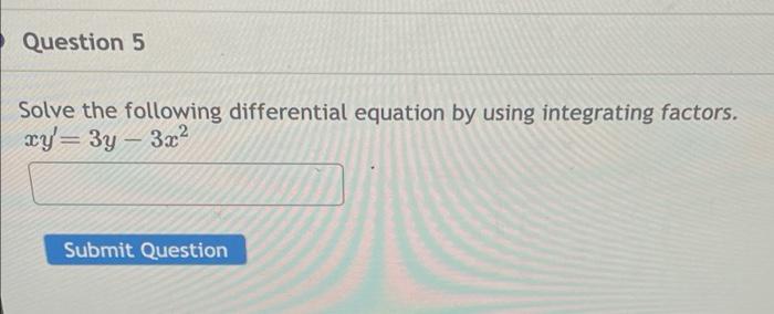 Solved Solve the following differential equation by using | Chegg.com
