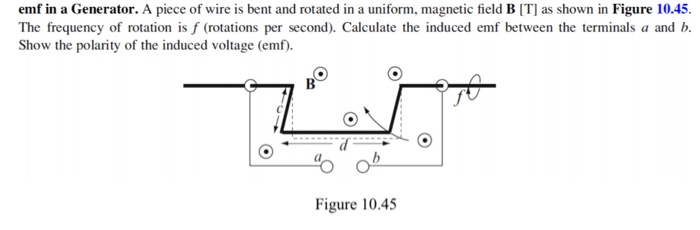 Solved emf in a Generator. A piece of wire is bent and | Chegg.com