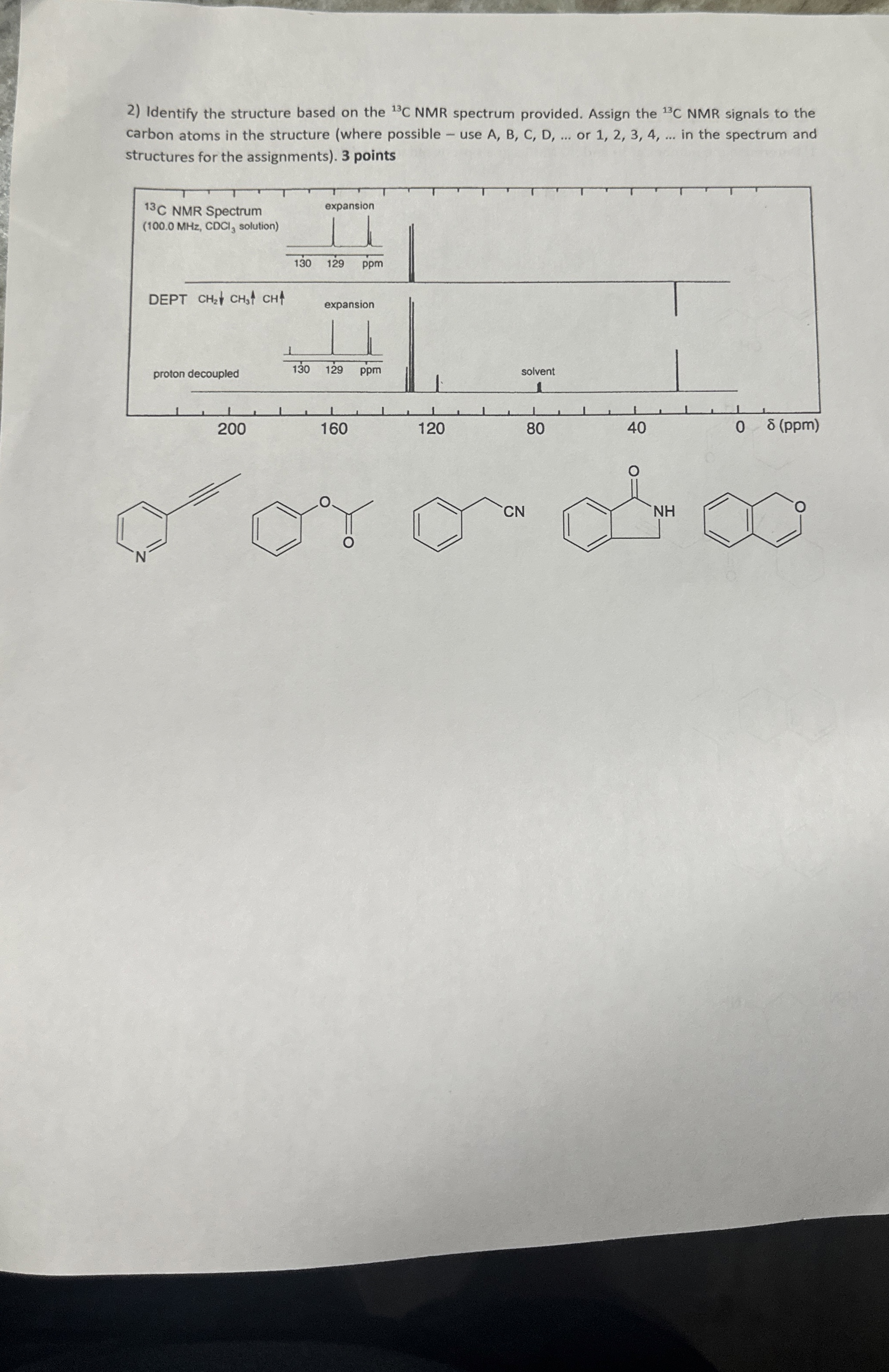 Solved Identify the structure based on the ?13C ﻿NMR | Chegg.com
